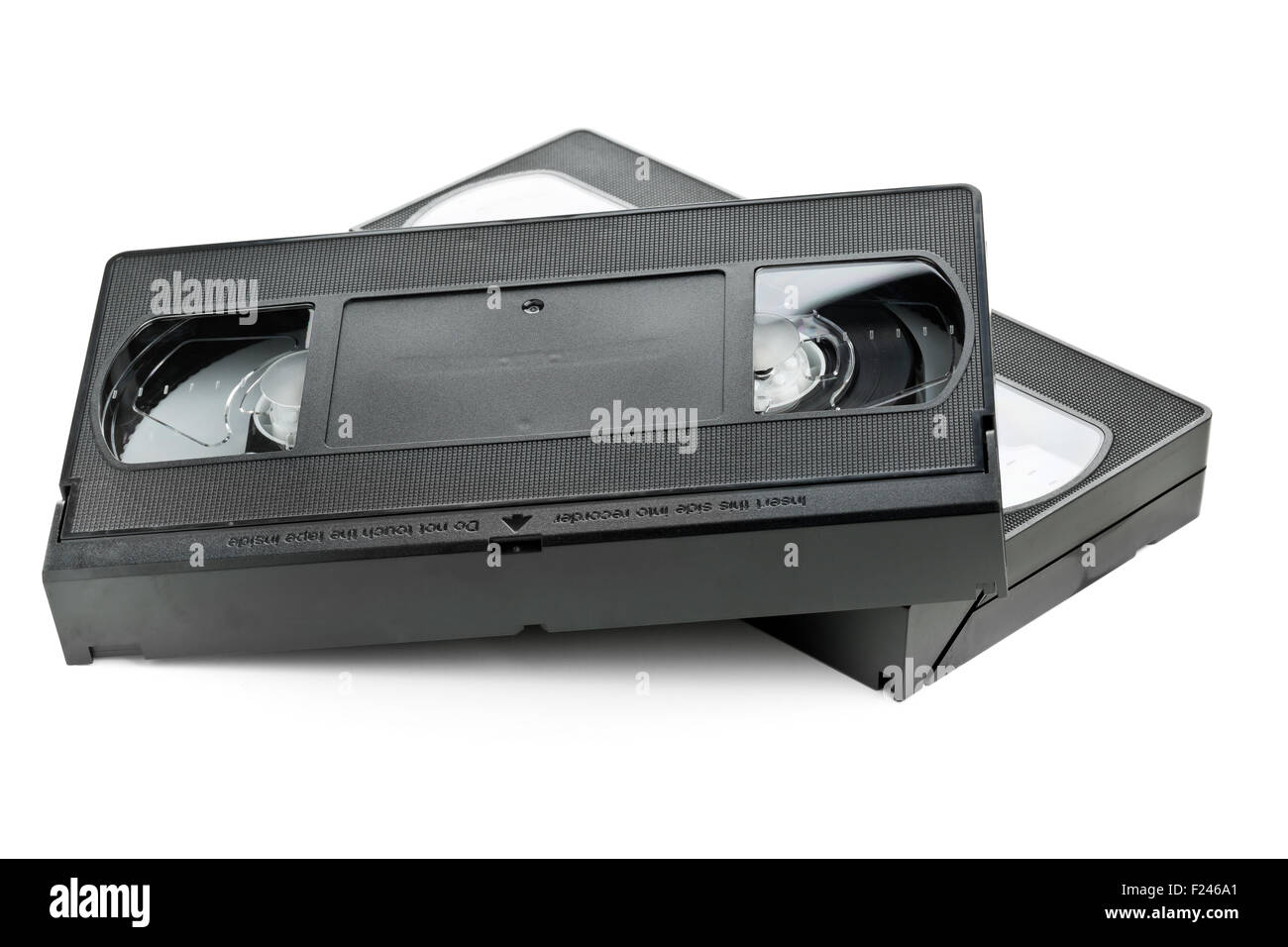 Two analog video home system (VHS) tape over white background Stock ...
