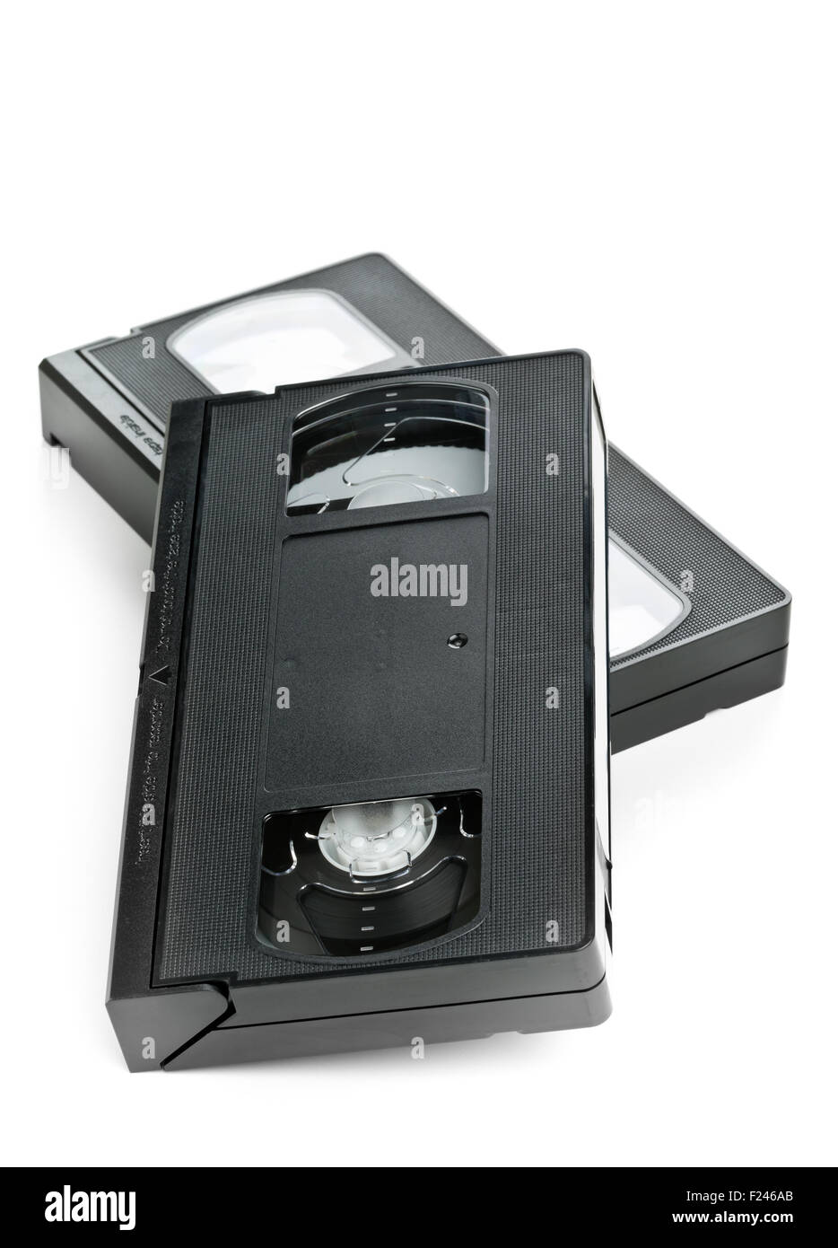 Two analog video home system (VHS) tape over white background Stock ...