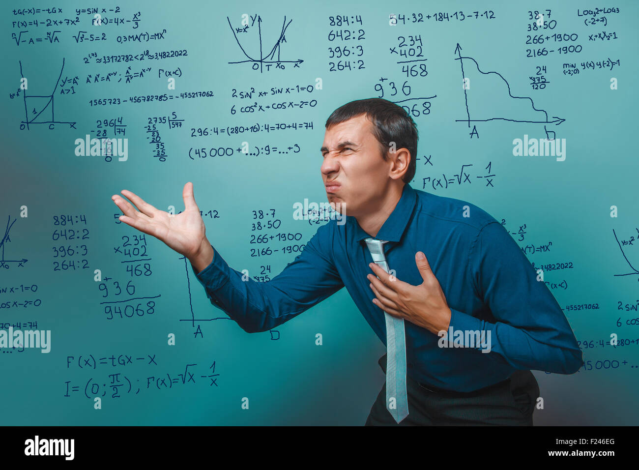 Teacher scientist Professor gesture failure unhappy disgusted sc Stock ...