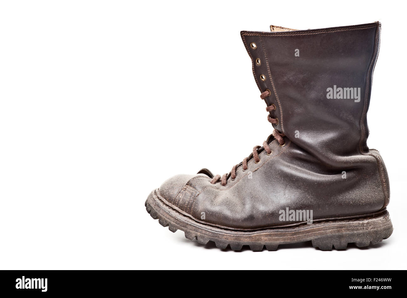 combat boot isolated on white background Stock Photo - Alamy