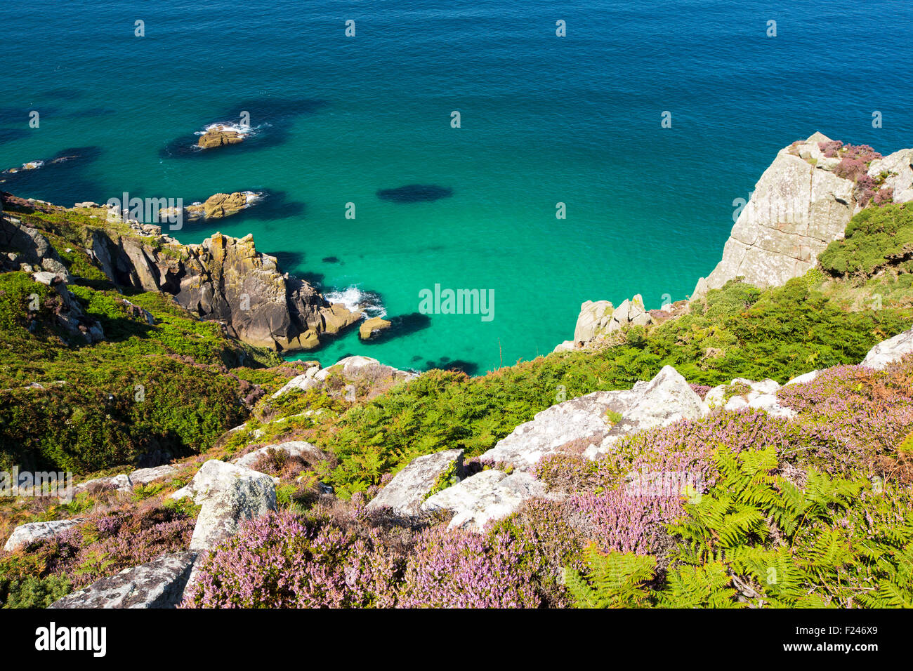 Granite sea cliffs at Bosigran on Cornwall's North Coast, UK Stock ...