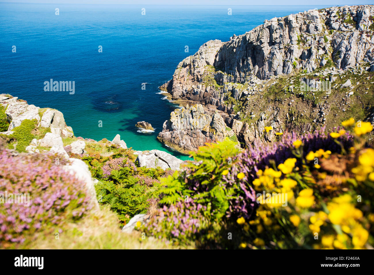 Granite sea cliffs at Bosigran on Cornwall's North Coast, UK Stock ...