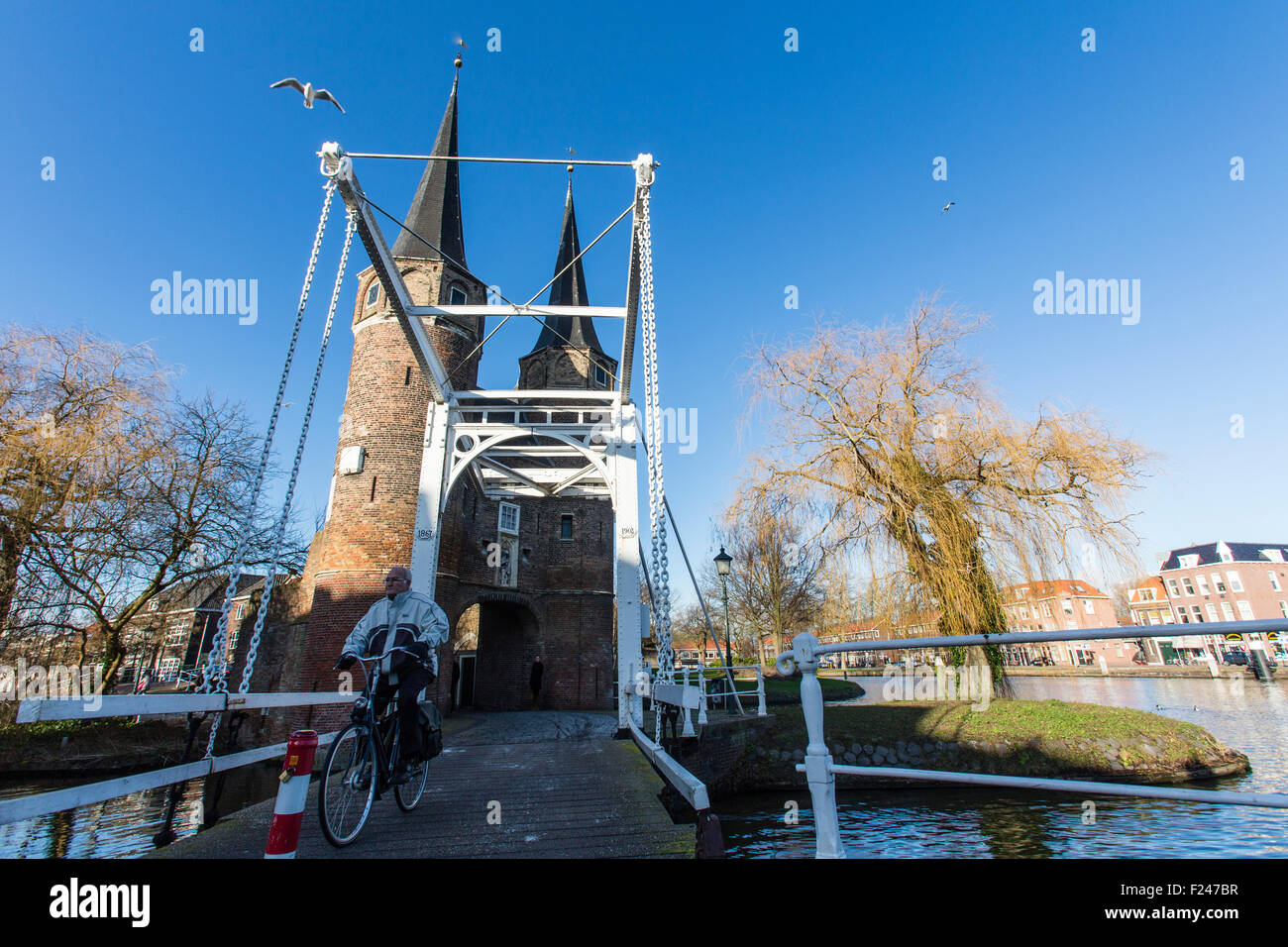 The Eastern Gate, canal, De Oostpoort, Delft Stock Photo - Alamy