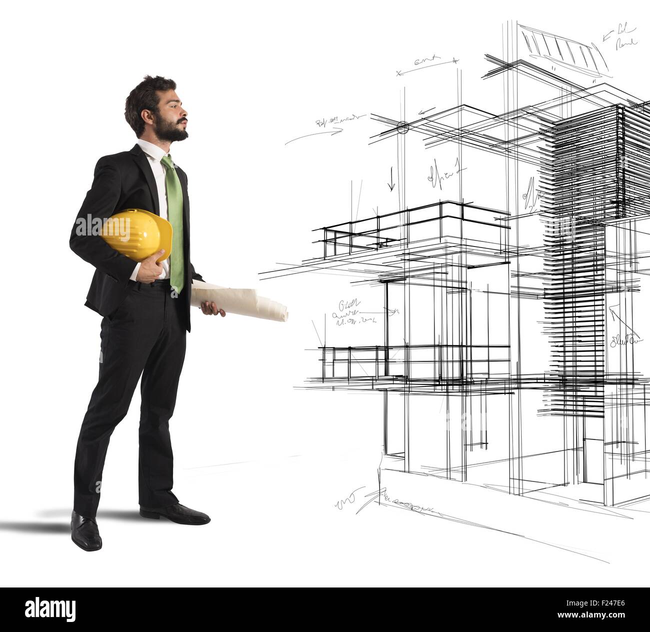 Architect imagines a project Stock Photo - Alamy
