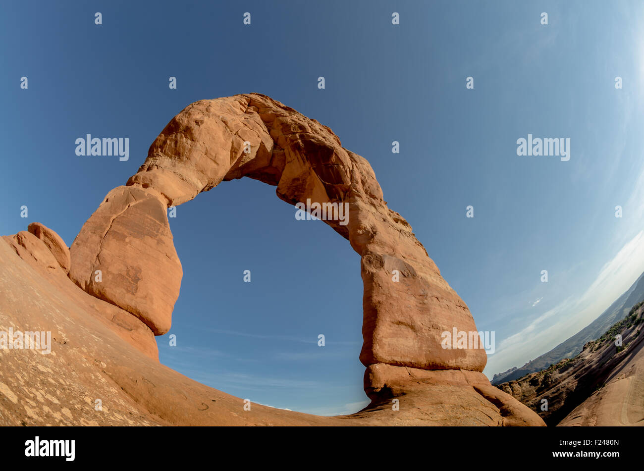 A fisheye view from underneath Delicate Arch Stock Photo - Alamy
