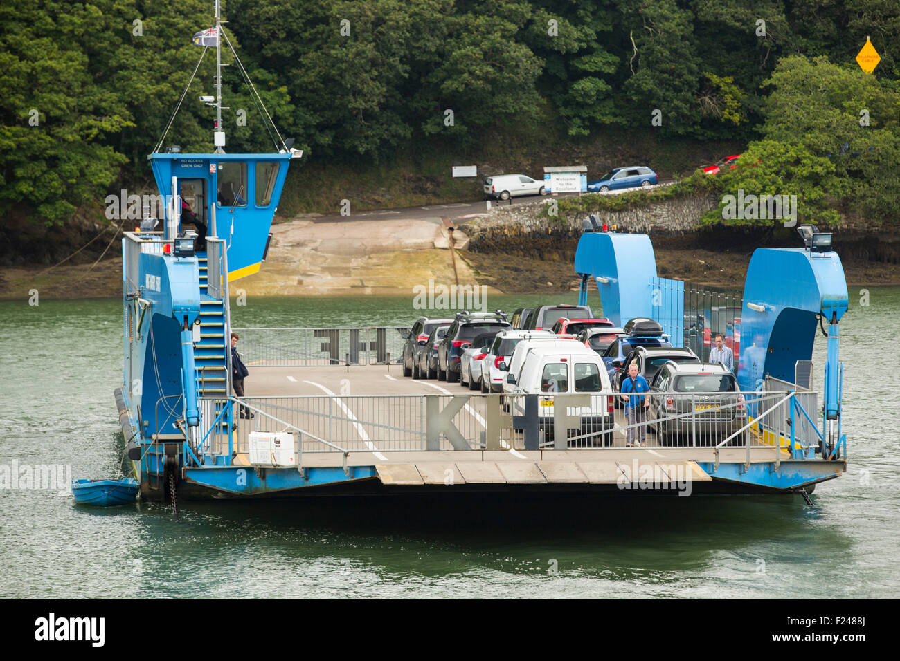 The King Harry Ferry which crosses the River Fal, connecting Falmouth ...