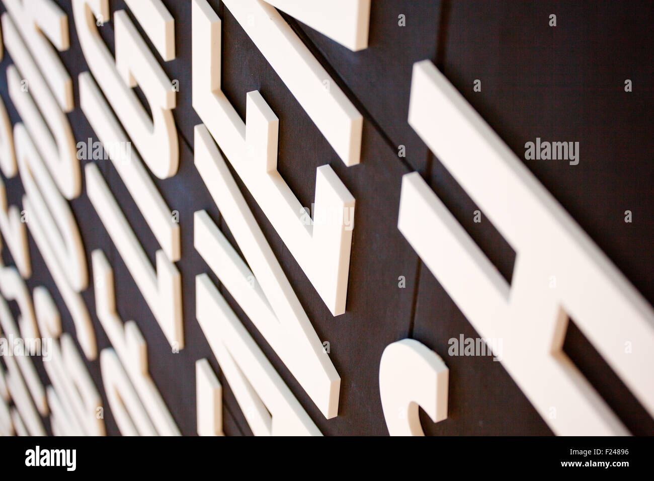 White letters on a black backgrounds Stock Photo - Alamy