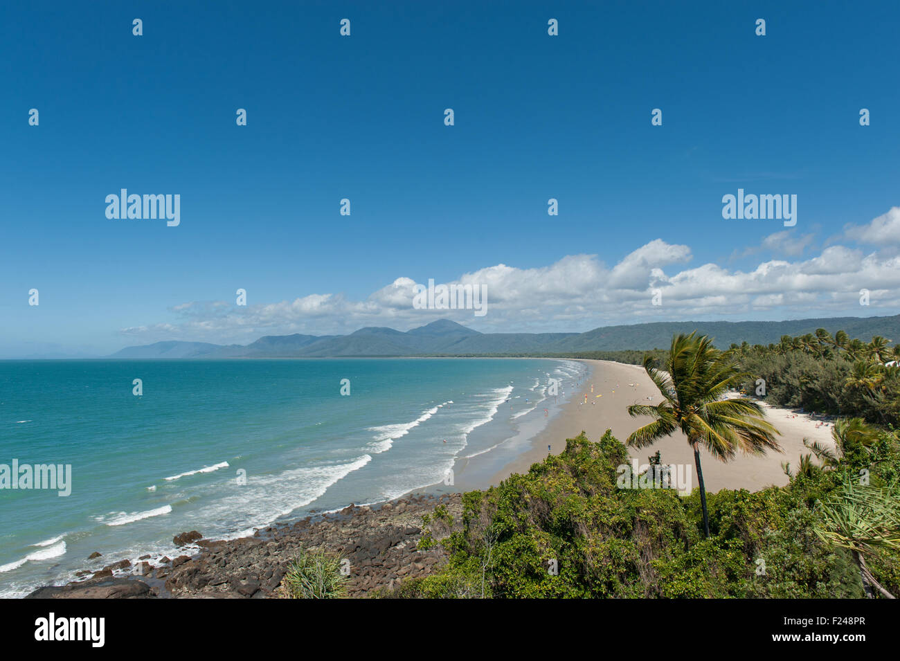 The famous four-mile beach of Port Douglas, northern Queensland ...