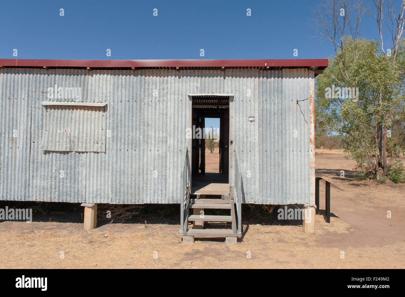Iron shed at Blackbull Siding's Gulflander station along the Gulf ...