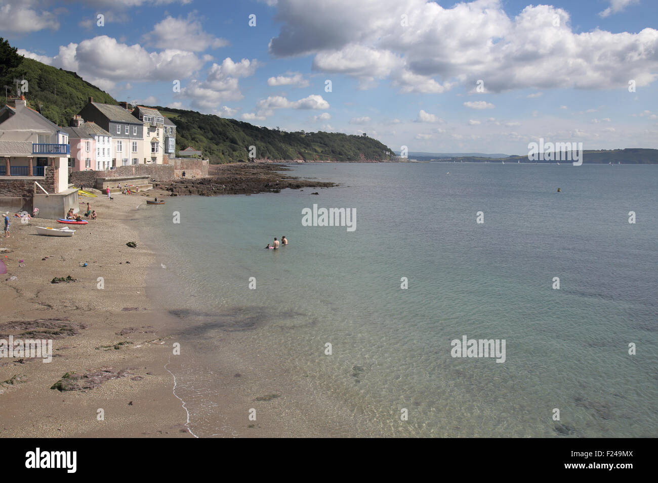 the beach and holiday village of kingsand on the south cornwall coast ...