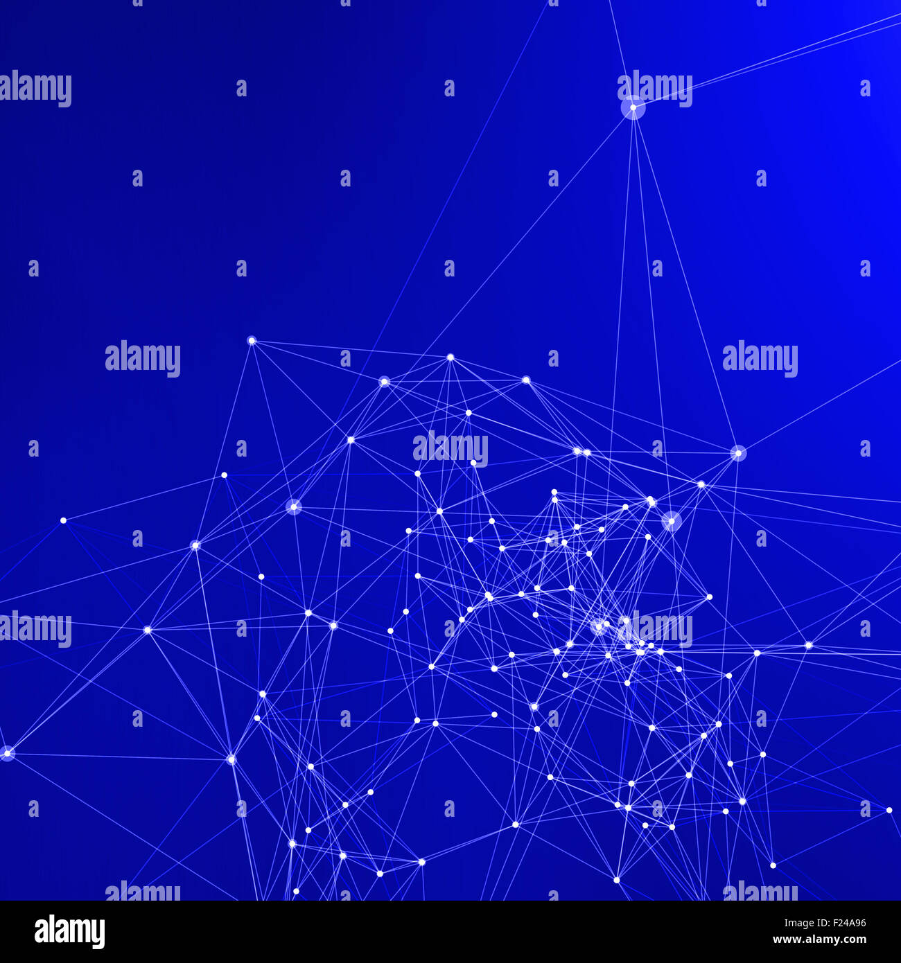 Blue abstract background. Connecting dots with lines Stock Photo - Alamy