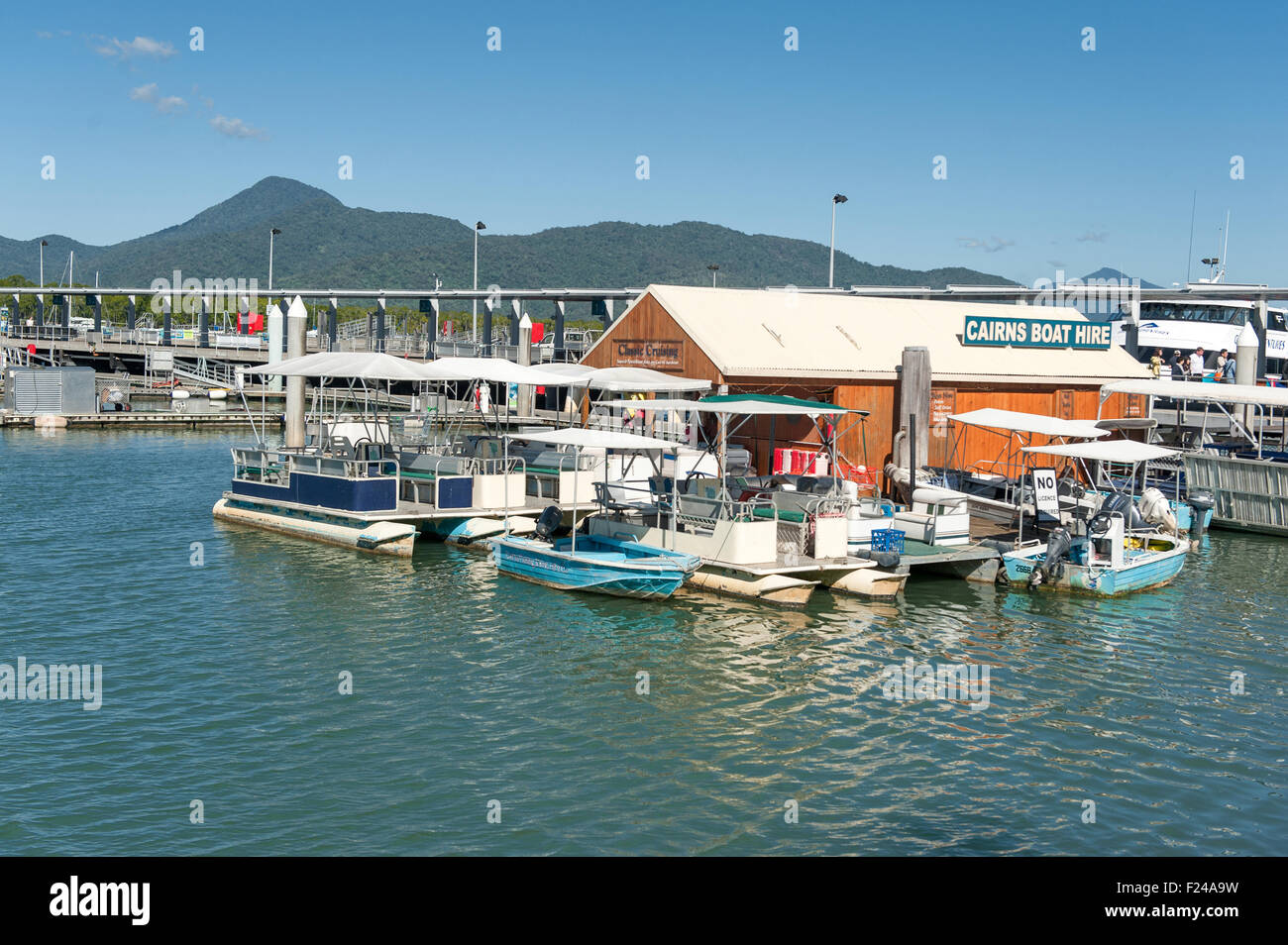 Vessels moored in the marina, Cairns, Queensland, Australia Stock Photo ...