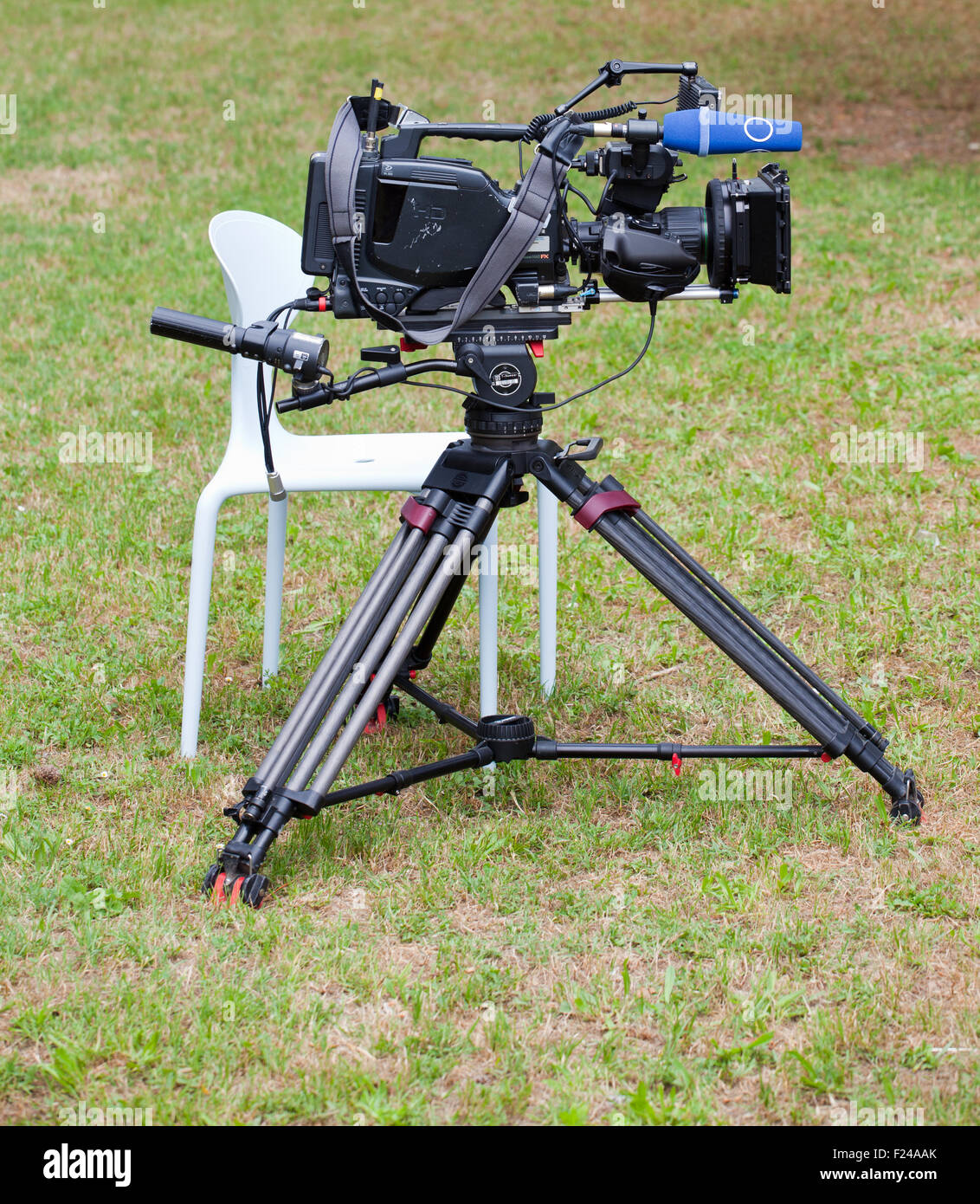 Digital movie camera on a set in the park Stock Photo - Alamy