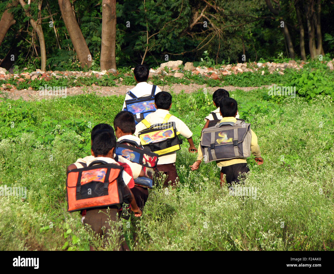 Indian School Children Going School