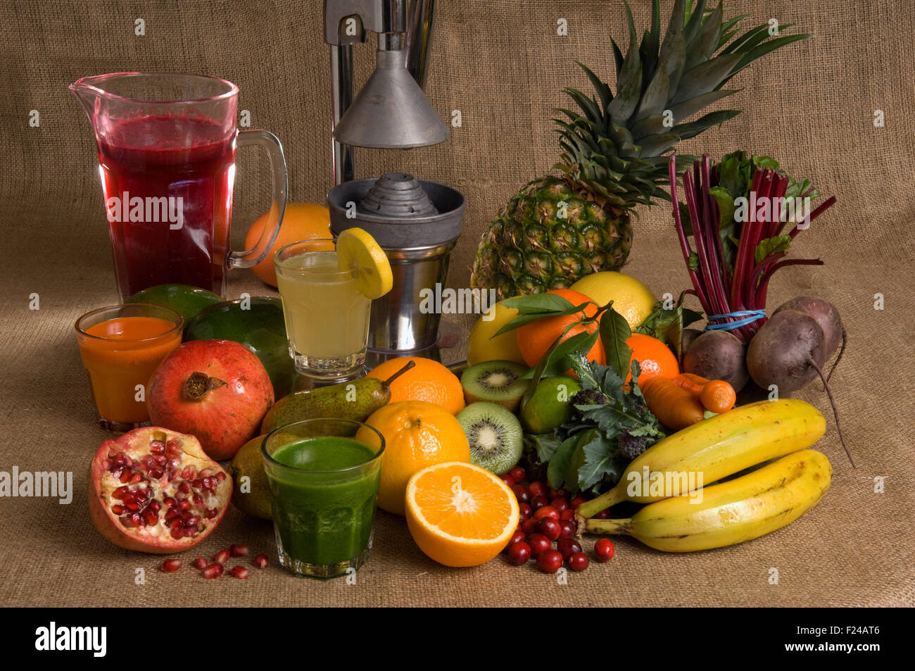 Equipment and ingredients for juicing, including fruits and vegetables ...