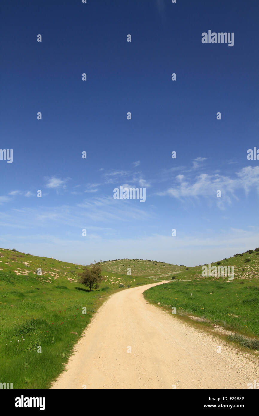 Israel, Shephelah, a dirt road by Nahal Adoraim Stock Photo - Alamy