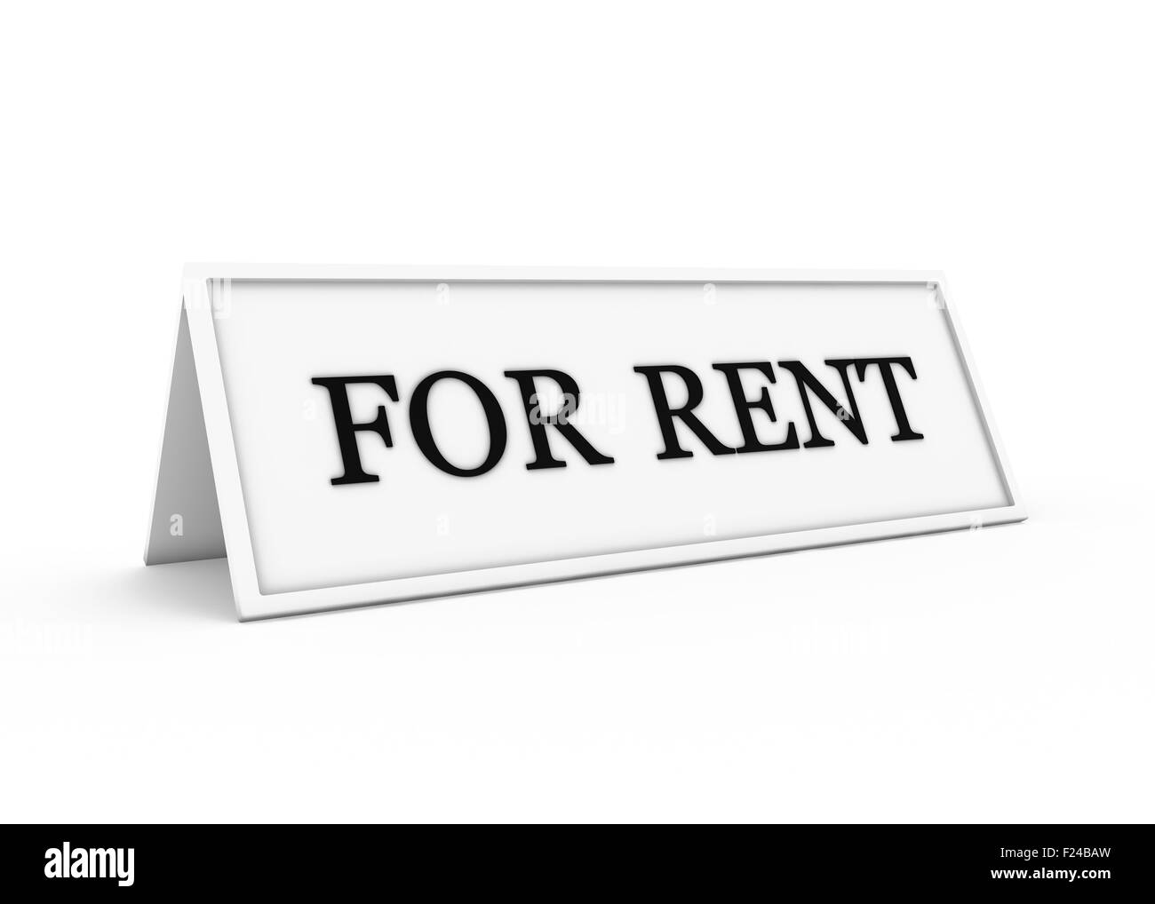 Sign for rent. 3d render on white background Stock Photo - Alamy