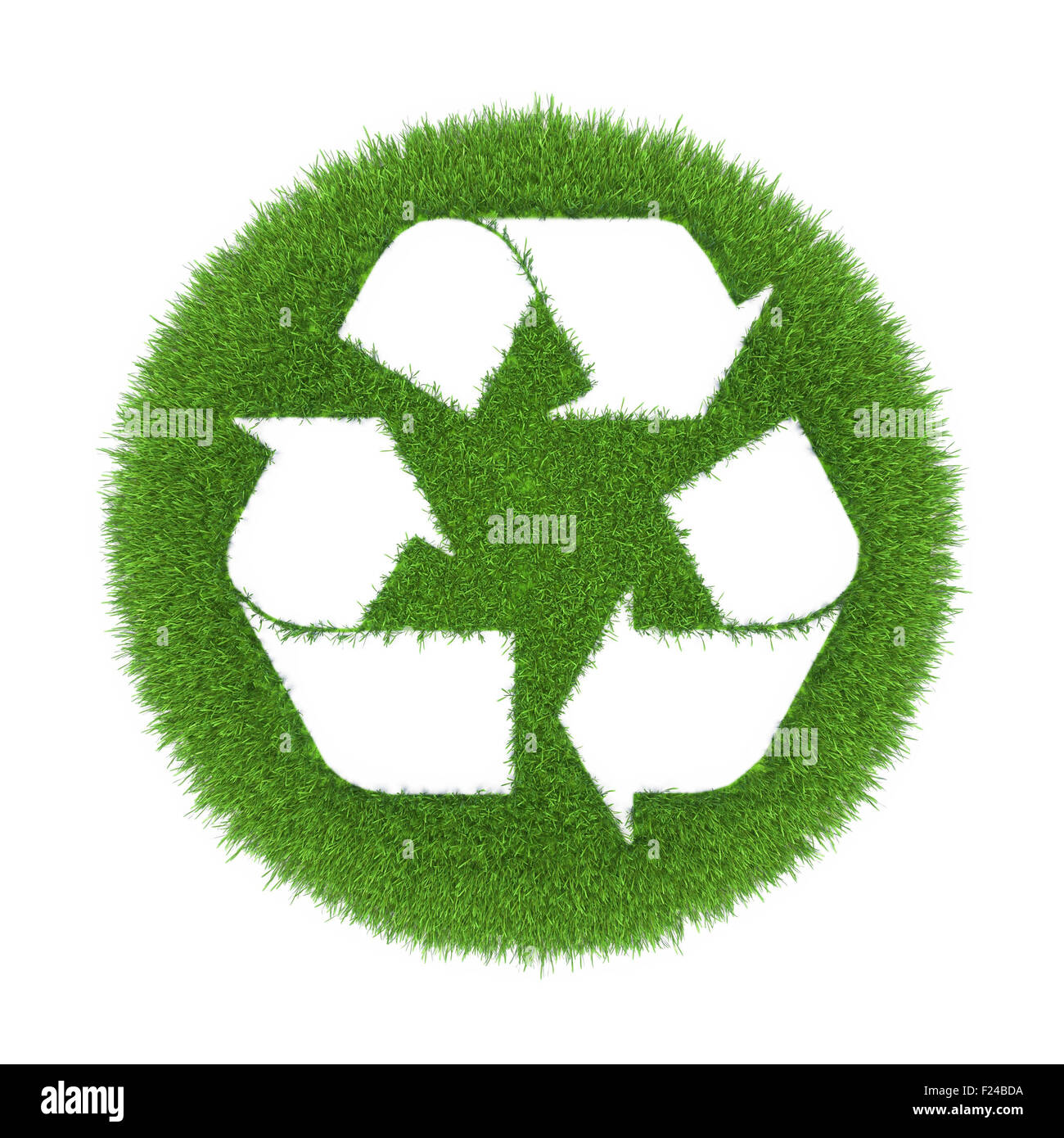 Recycle symbol in nature image on a piece of grass lawn Stock Photo - Alamy