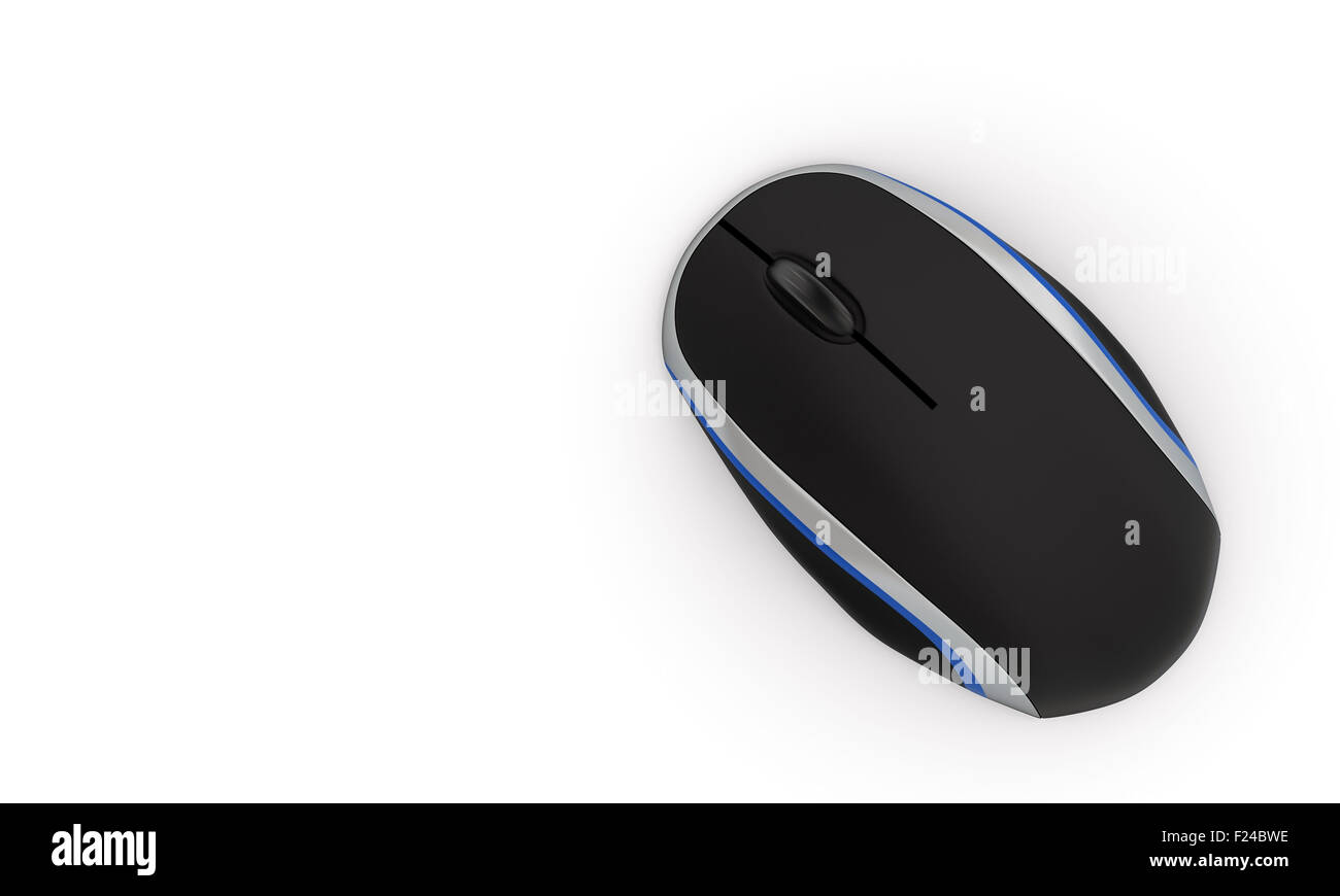 Computer mouse on a white background. top view Stock Photo - Alamy