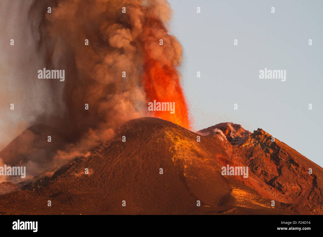The highest volcano in Europe erupting Stock Photo - Alamy