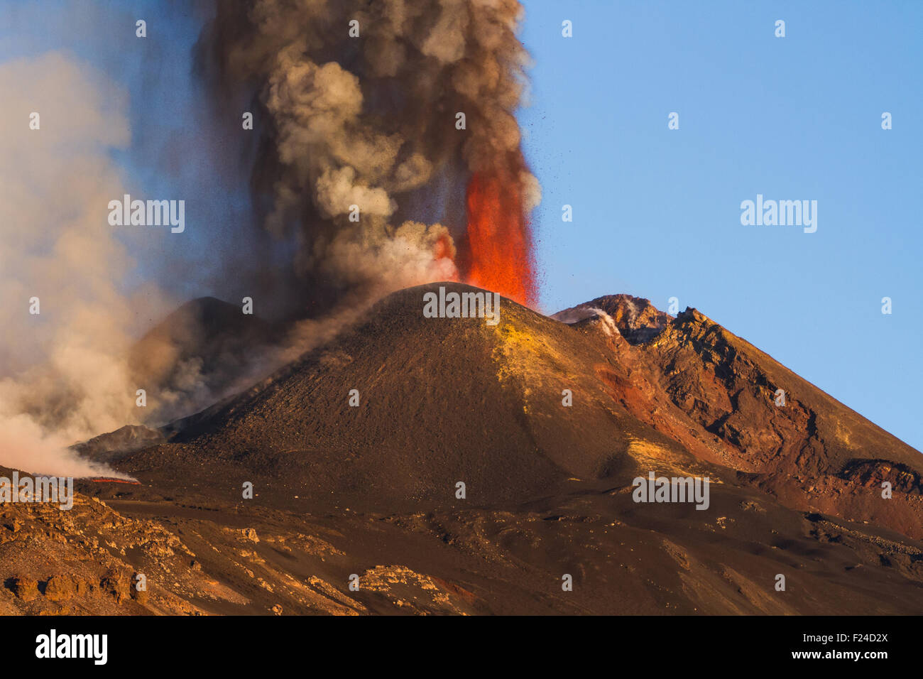 The highest volcano in Europe erupting Stock Photo - Alamy