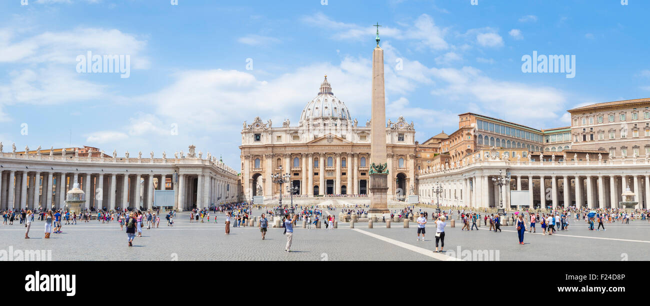St Peters Square and St Peters Basilica Vatican City Rome Italy EU Europe Stock Photo - Alamy