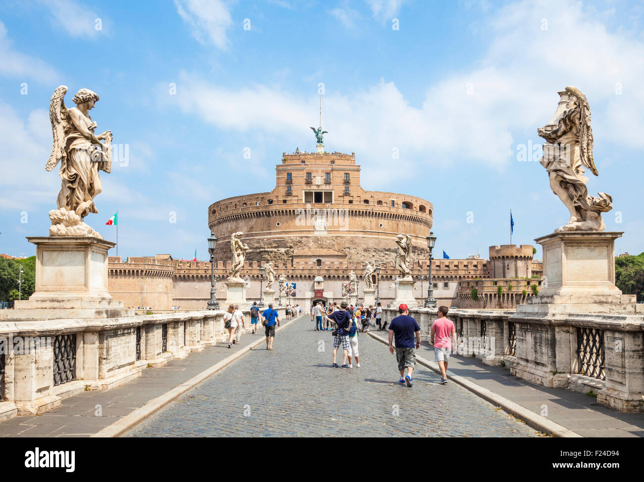 Castel Sant'Angelo from Ponte Sant'angelo Lungotevere Castello Roma ...