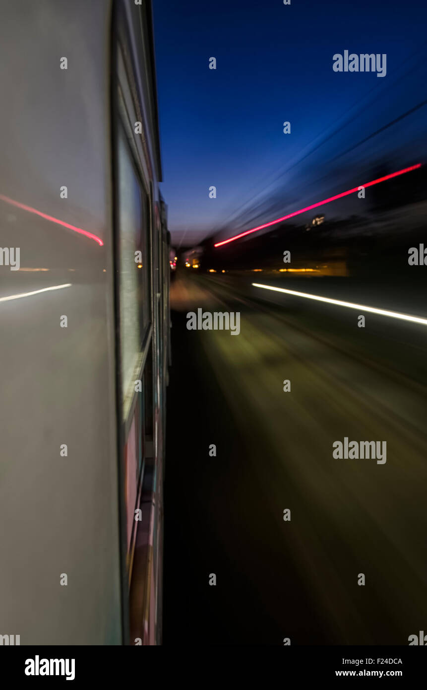 Light signals from the express train window Stock Photo - Alamy