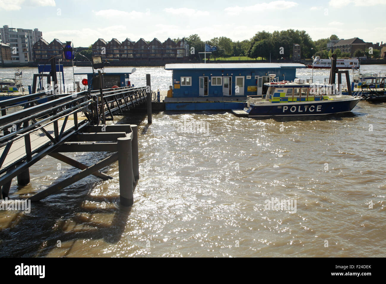 Police boats as seen from The Thames Police Museum at Wapping Police ...