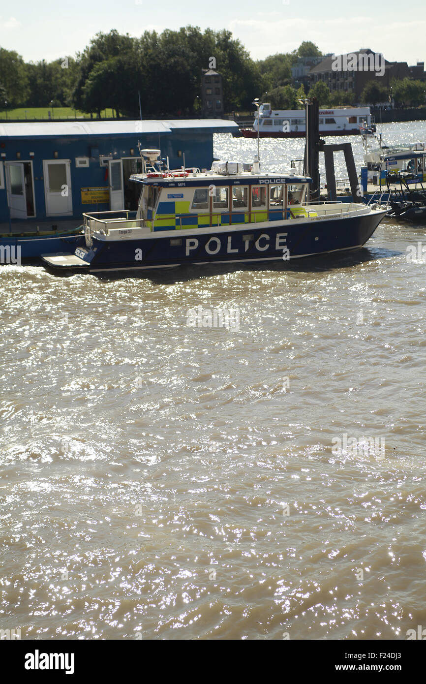 Police boats as seen from The Thames Police Museum at Wapping Police ...