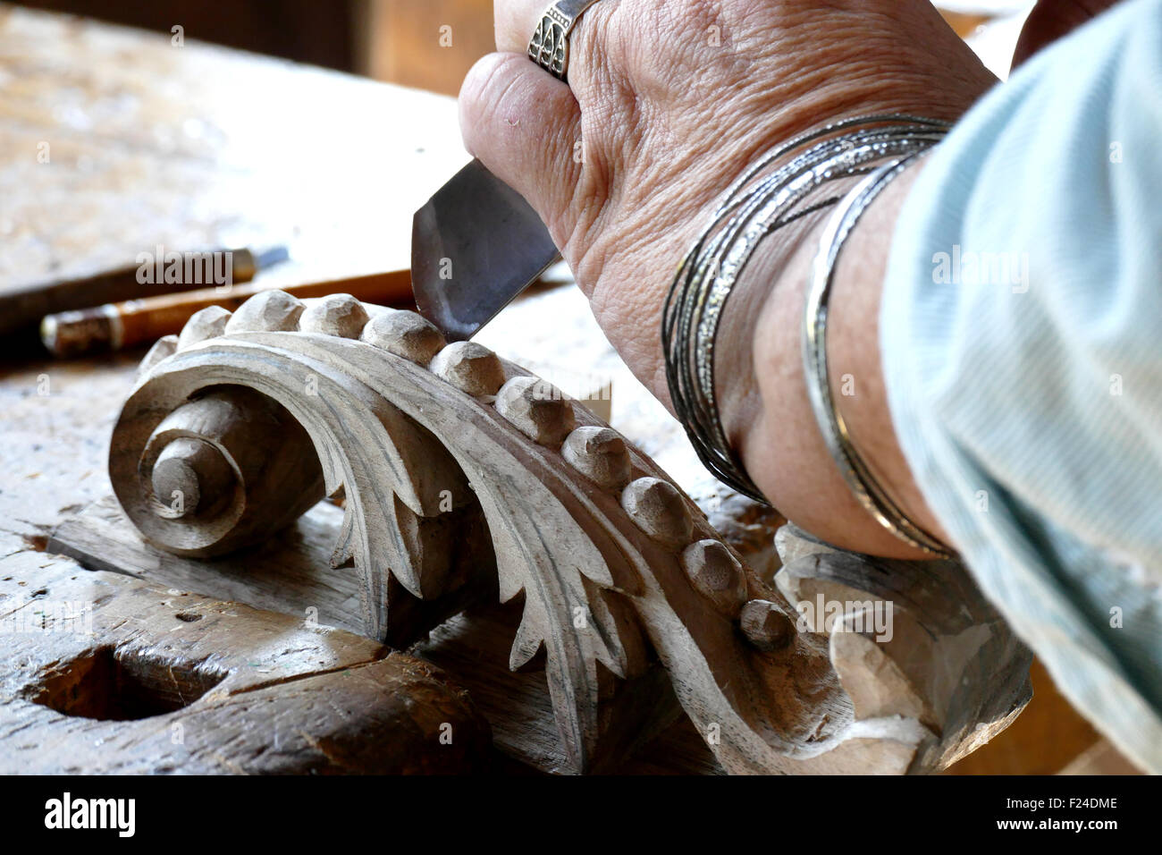 Master wood carvers Stock Photo - Alamy