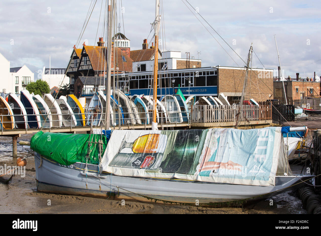 Traditional wooden Smack fishing boats in Brightlingsea, Essex, UK ...
