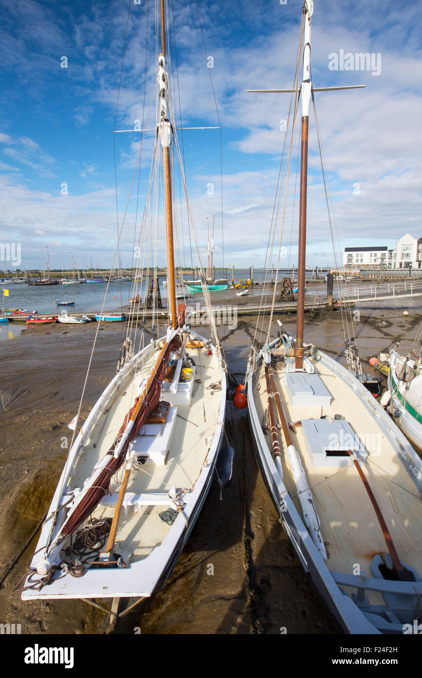 Traditional wooden Smack fishing boats in Brightlingsea, Essex, UK ...