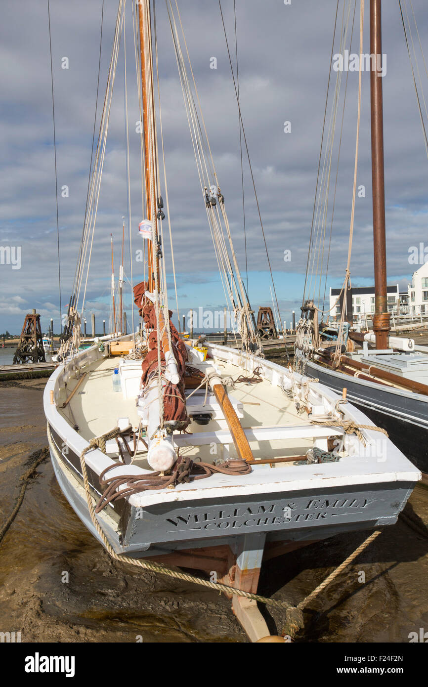 Traditional wooden Smack fishing boats in Brightlingsea, Essex, UK ...