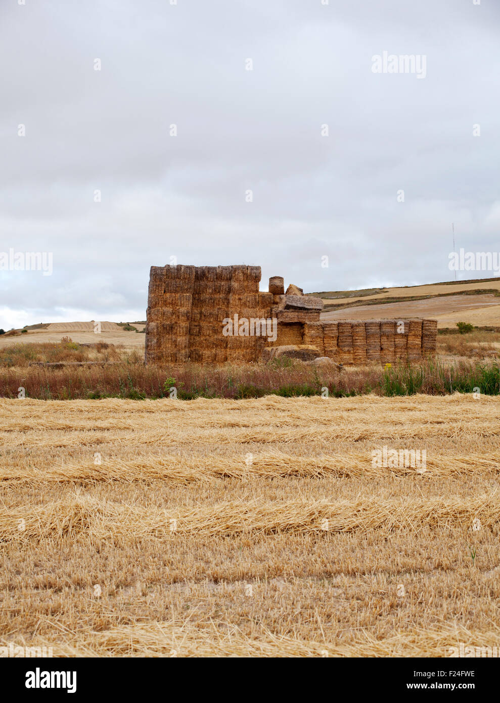 Bales of hay, spanish countryside Stock Photo - Alamy
