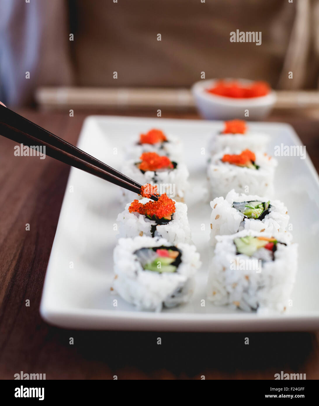 Tobiko roe hi-res stock photography and images - Alamy