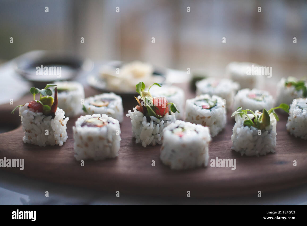 Sushi with pickled vegetables Stock Photo - Alamy