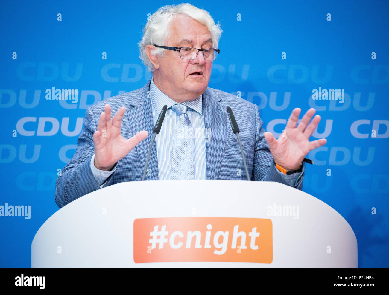 Berlin, Germany. 11th Sep, 2015. SAP chairman Hasso Plattnerat speaking ...