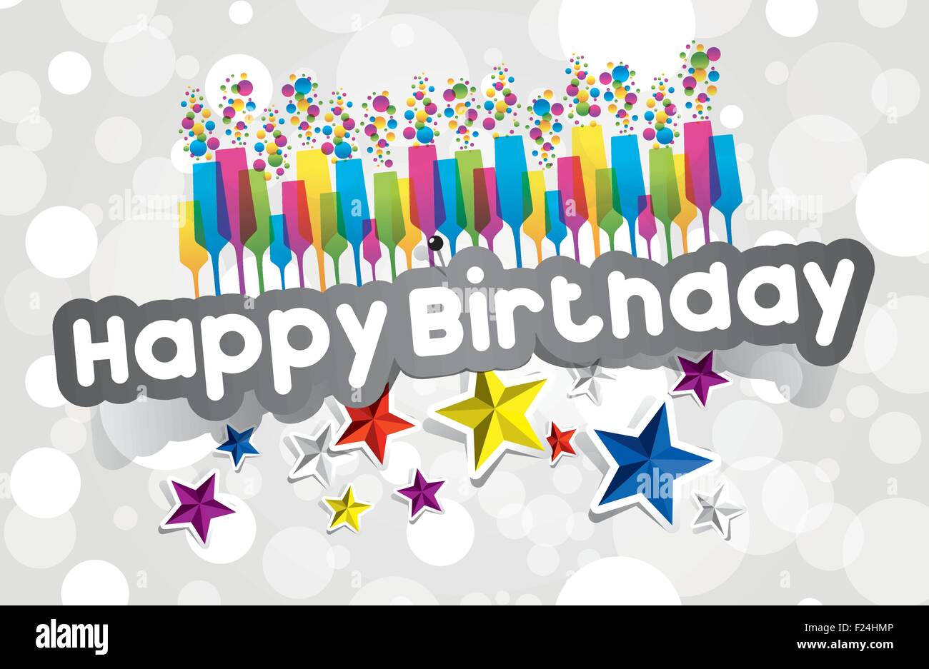 Happy Birthday Greeting Card On Background vector Illustration Stock ...