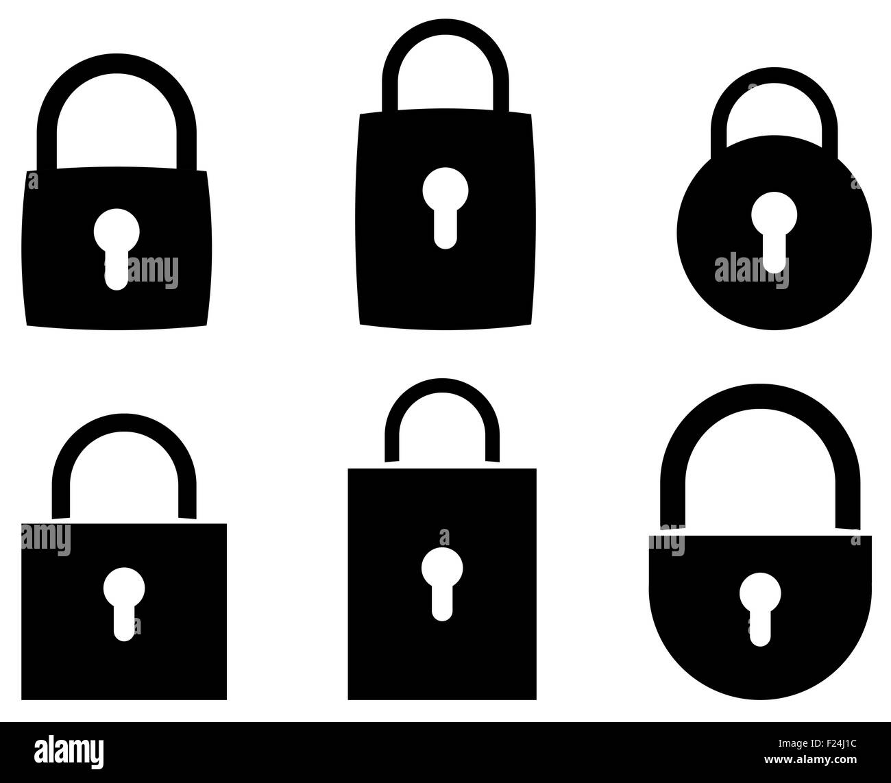 Vector icon closed padlock set Stock Photo - Alamy