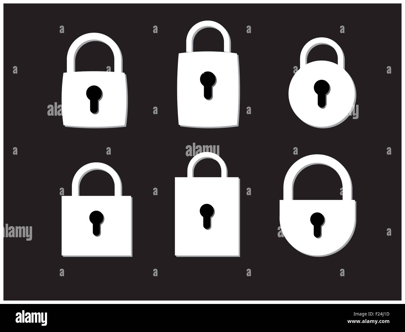 Vector icon closed padlock set Stock Photo - Alamy