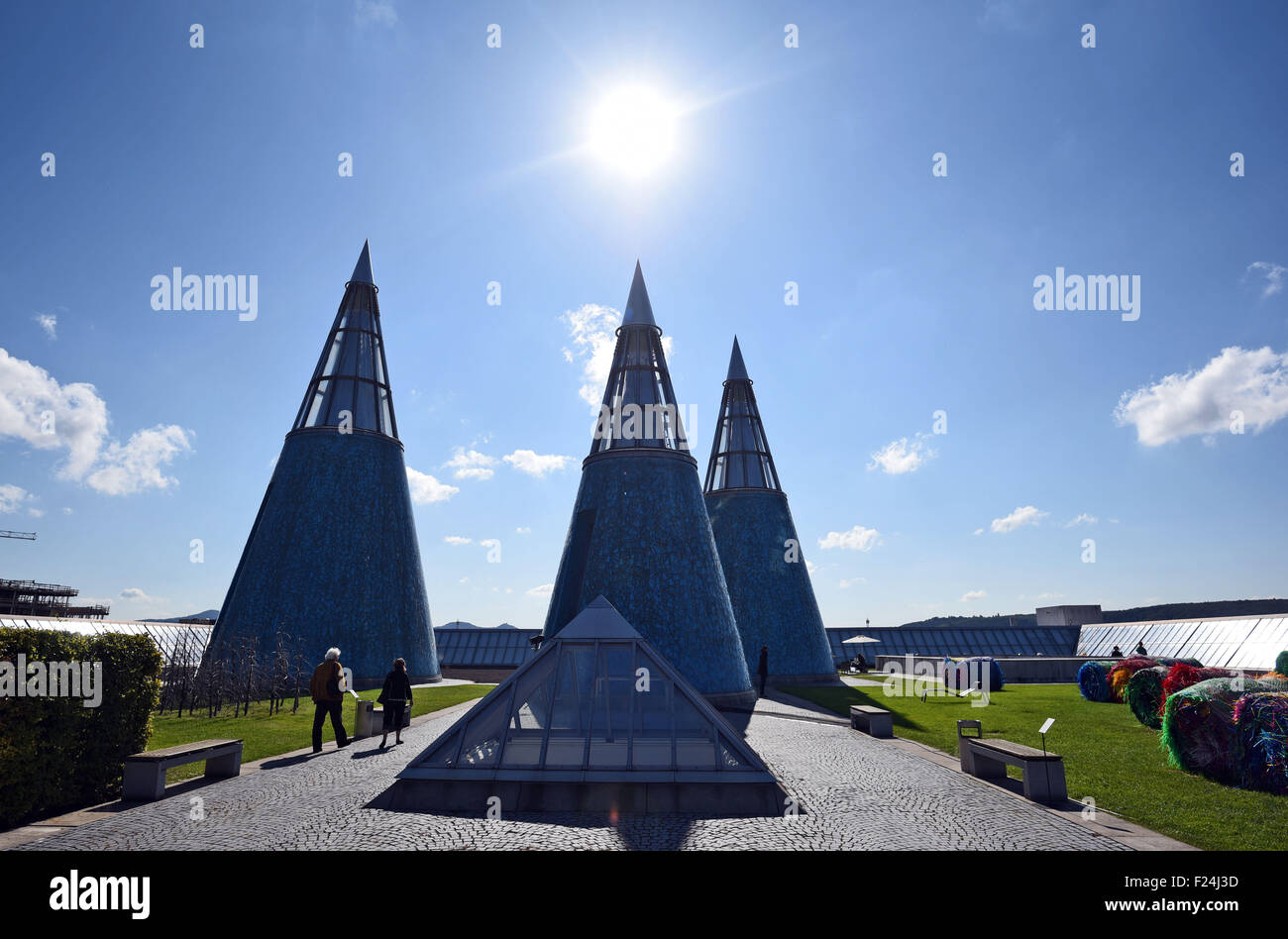 Bonn, Germany. 10th Sep, 2015. Three conical skylights on the roof of ...