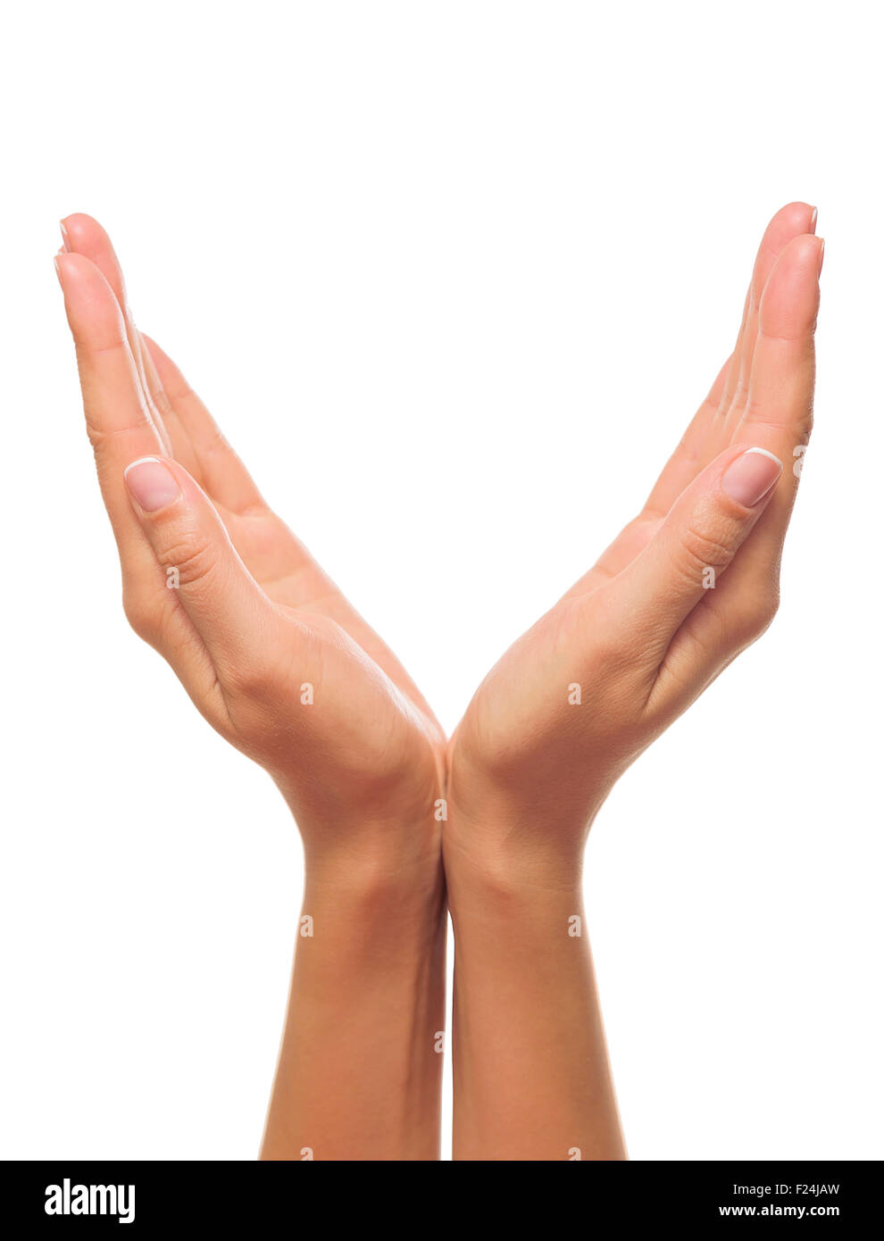 Closeup female opened hands Stock Photo - Alamy