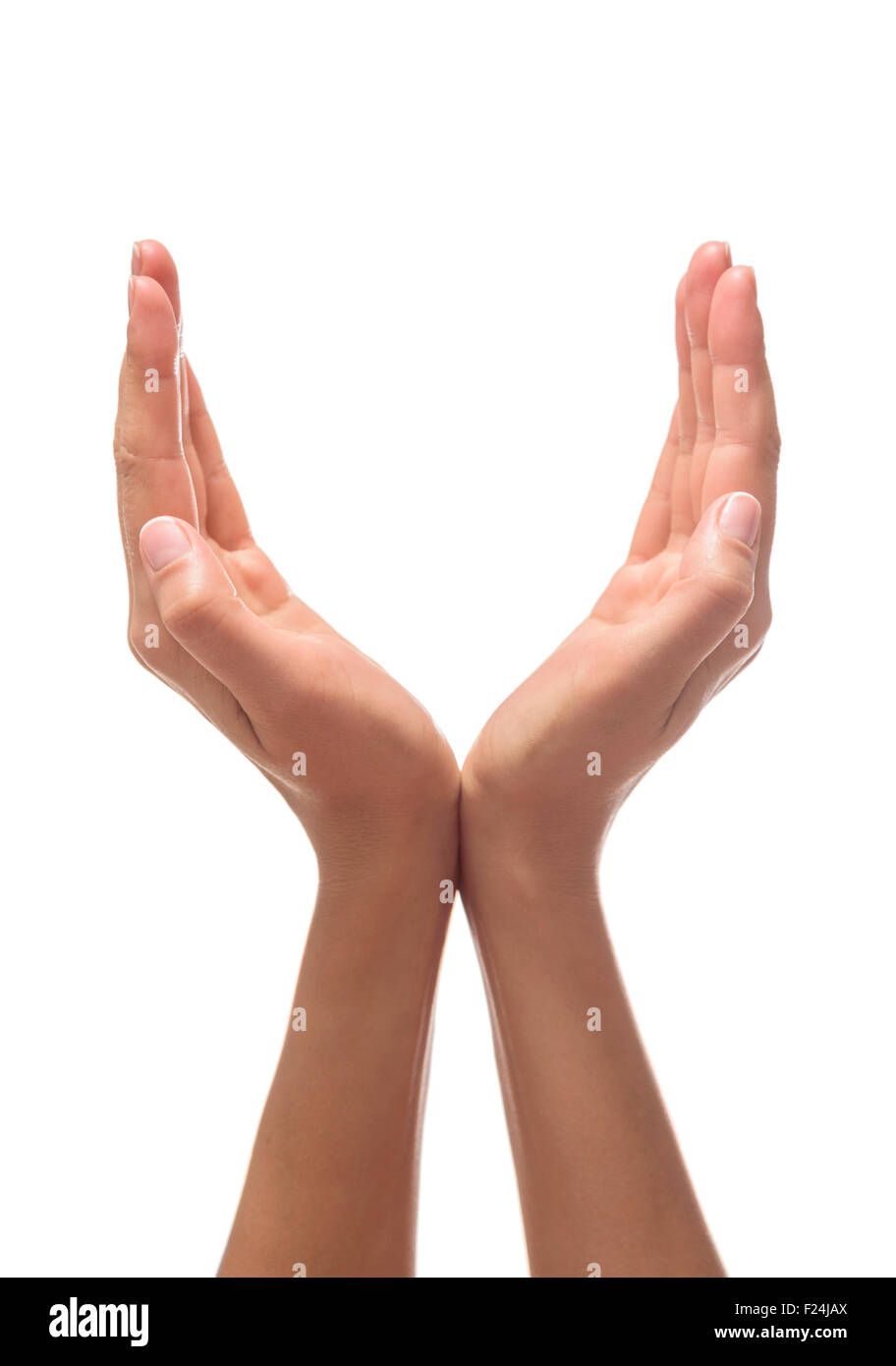 Closeup female opened hands Stock Photo - Alamy