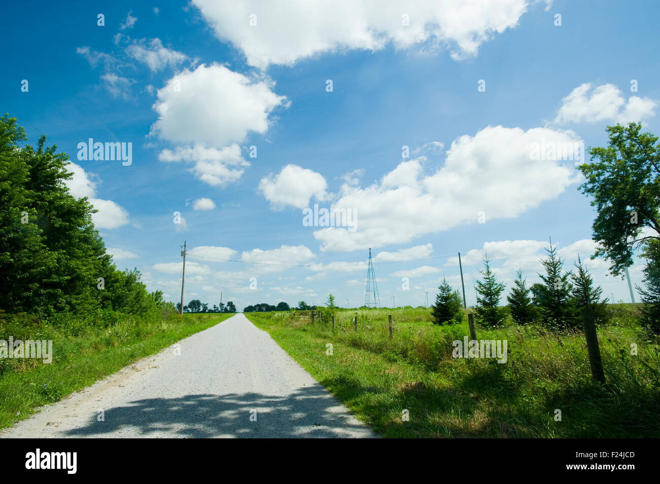 Country gravel road in Indiana Stock Photo - Alamy