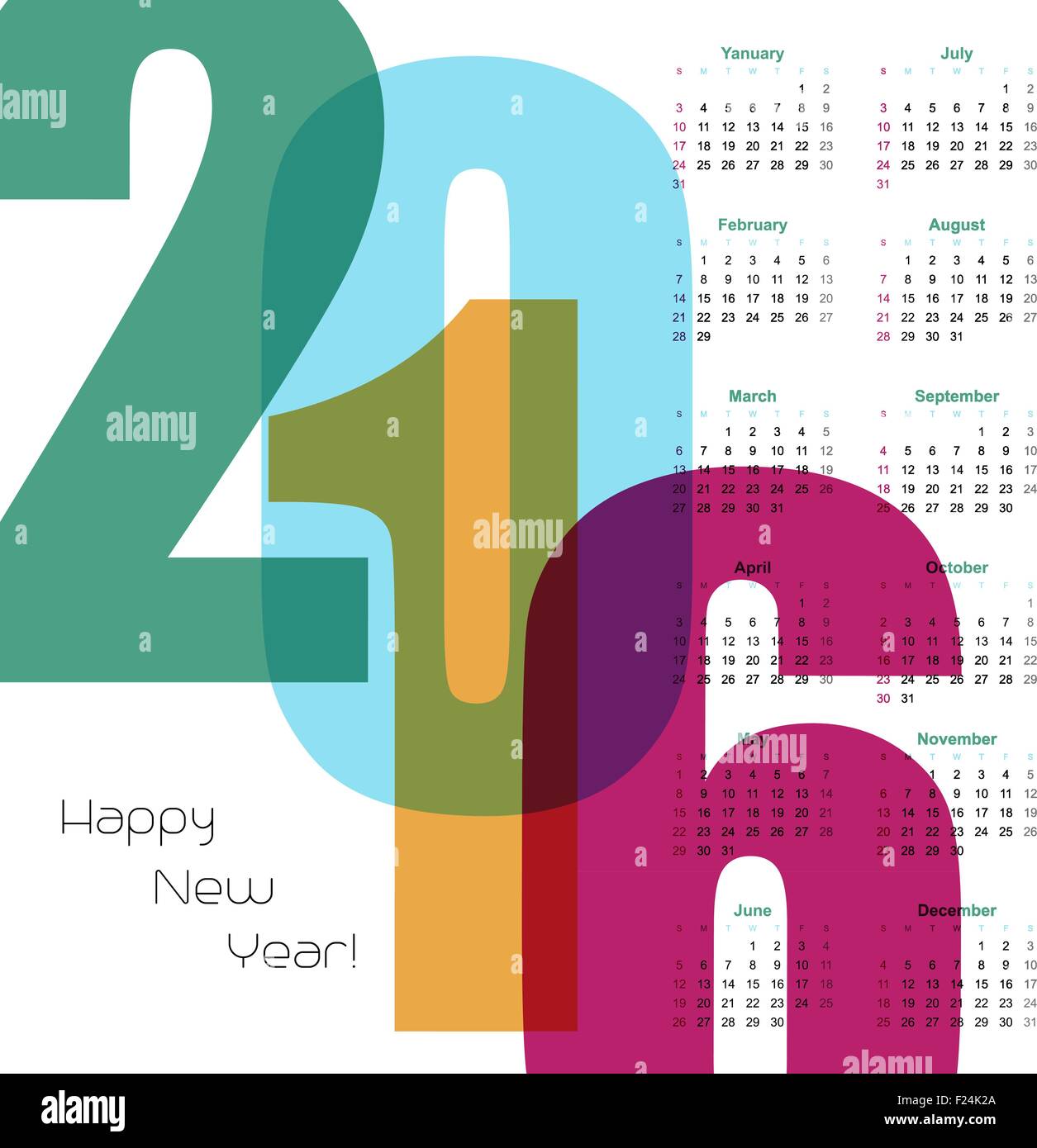 Year Calendar. Vector illustration Stock Vector Image & Art - Alamy