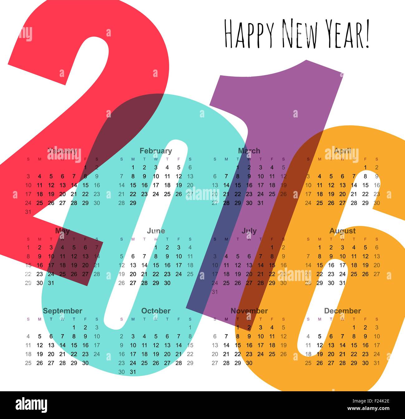 Year Calendar. Vector illustration Stock Vector Image & Art - Alamy
