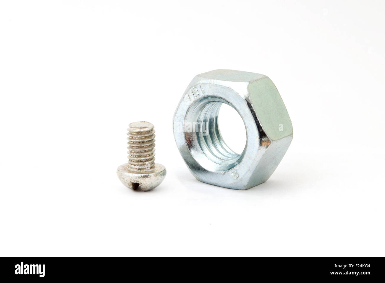 Small bolt and big female screw Stock Photo - Alamy