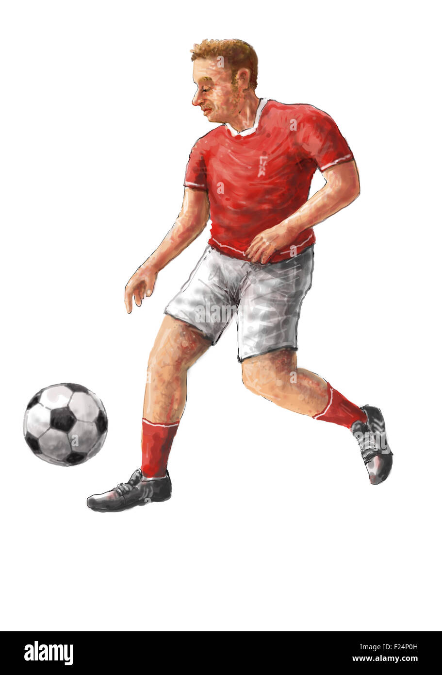 Football player striking ball hi-res stock photography and images - Alamy