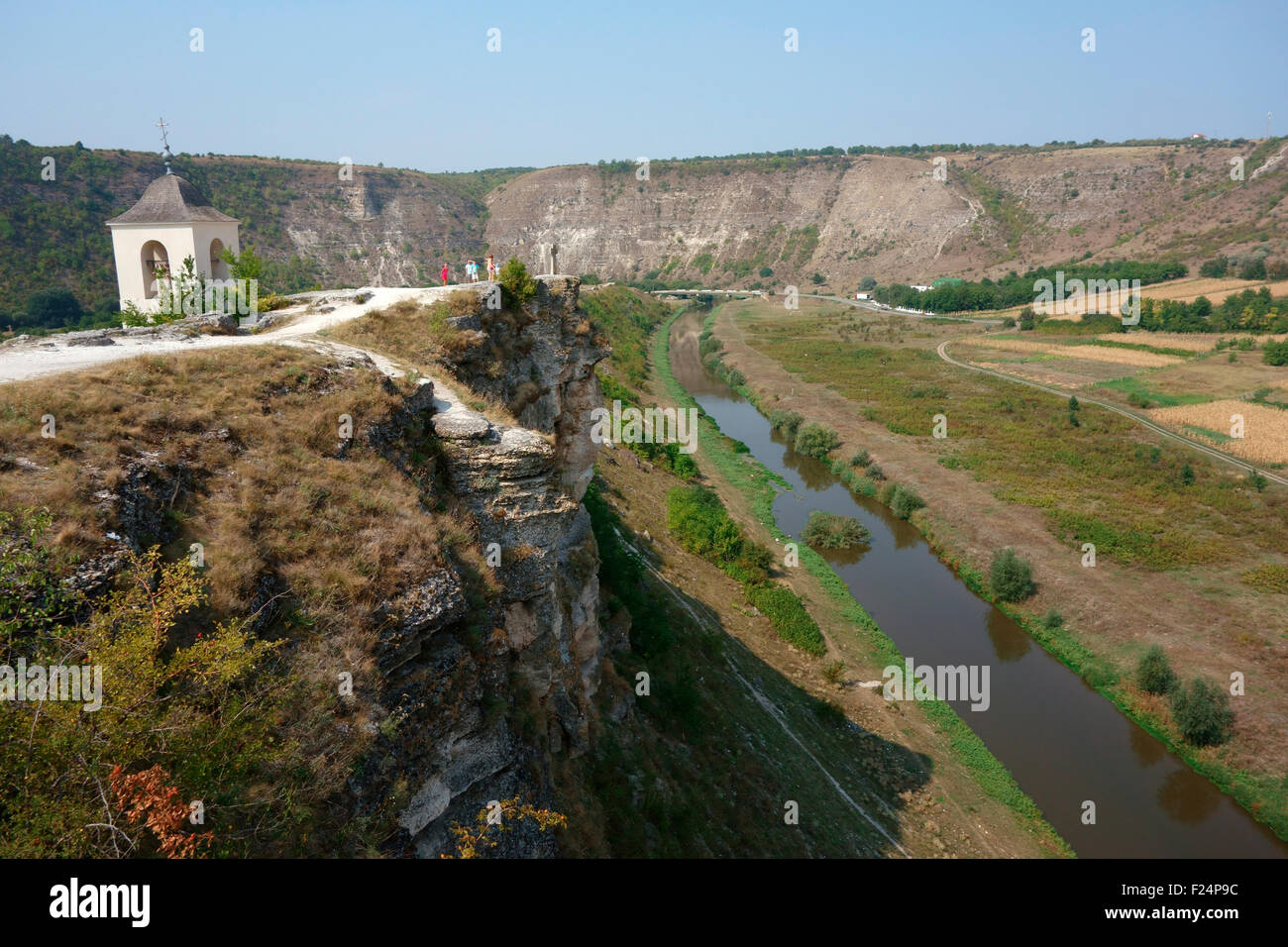 Bell tower above the Orheiul Vechi cave monastery, Old Orhei, Republic ...